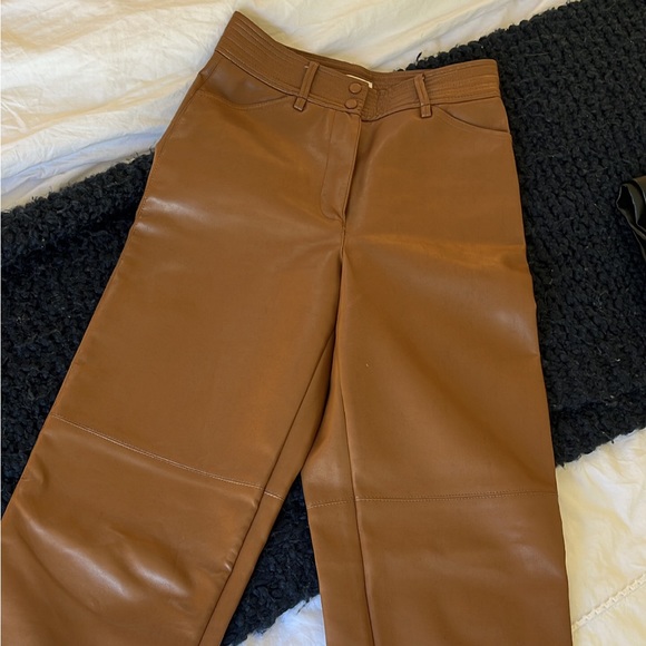 Aritzia | Pants & Jumpsuits | Aritzia Brown Melina Leather Pants | Poshmark